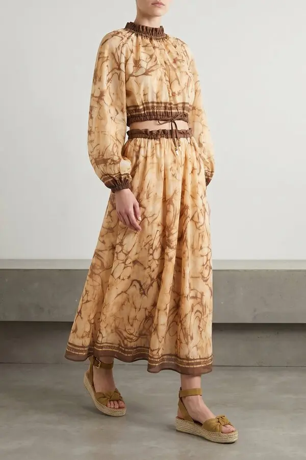 Zimmermann Cropped Top With Smocked Details