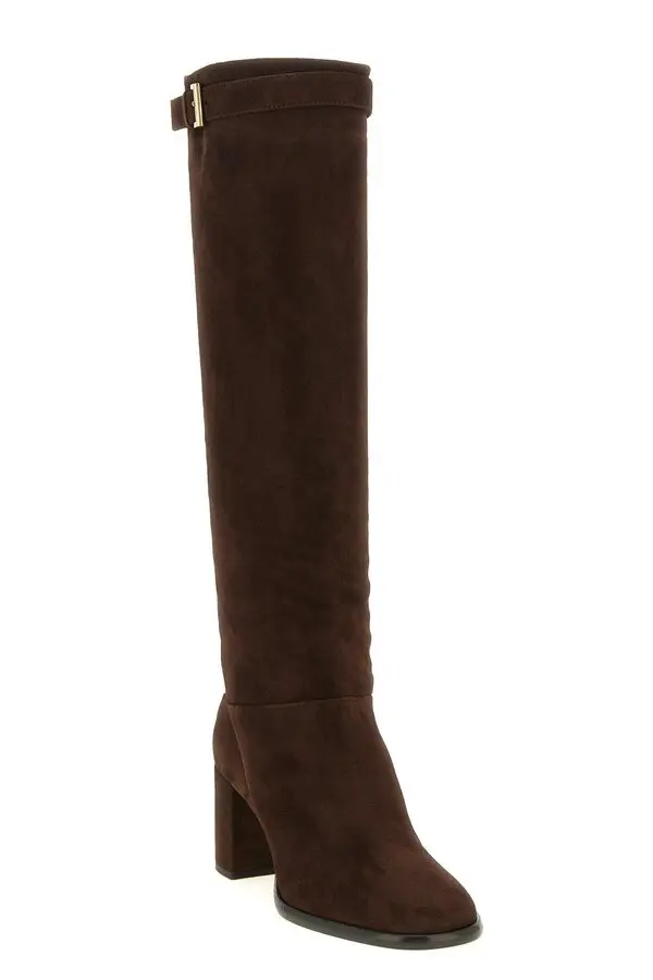 Prada Suede Boots With Buckle Detail