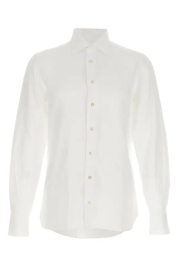 BORRIELLO NAPOLI Linen Shirt With Nigel Collar