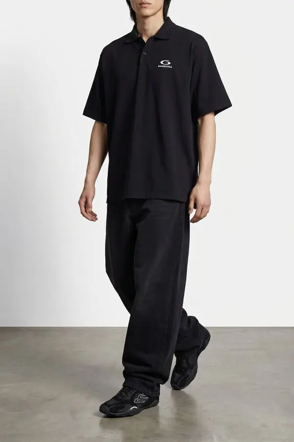 Balenciaga Polo With Embroidered Laurel Logo
