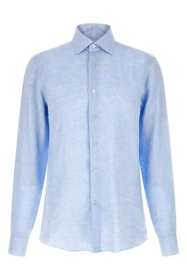 BORRIELLO NAPOLI Linen Shirt With Spread Collar