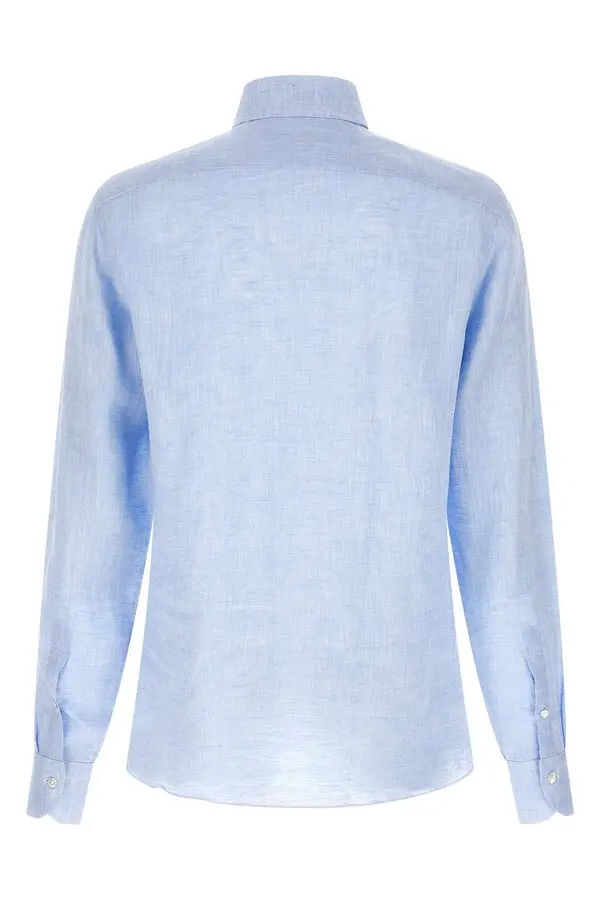 BORRIELLO NAPOLI Linen Shirt With Spread Collar