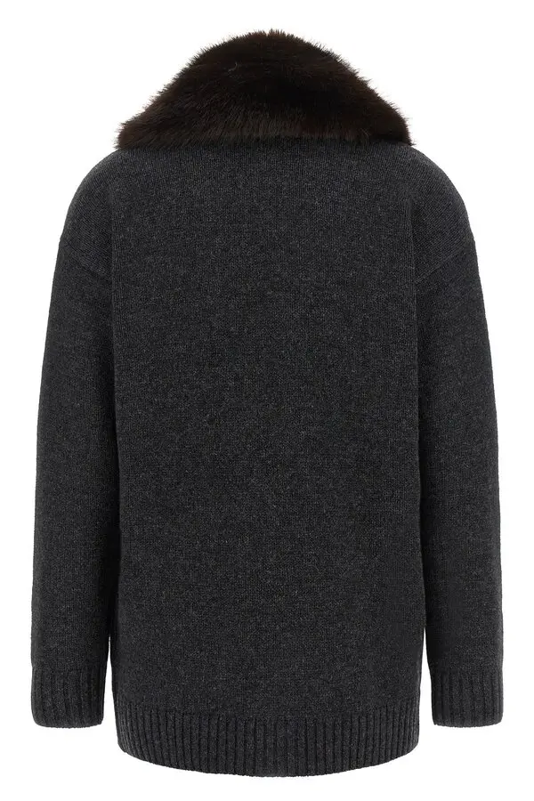 Ralph Lauren Faux Fur-trim Cardigan