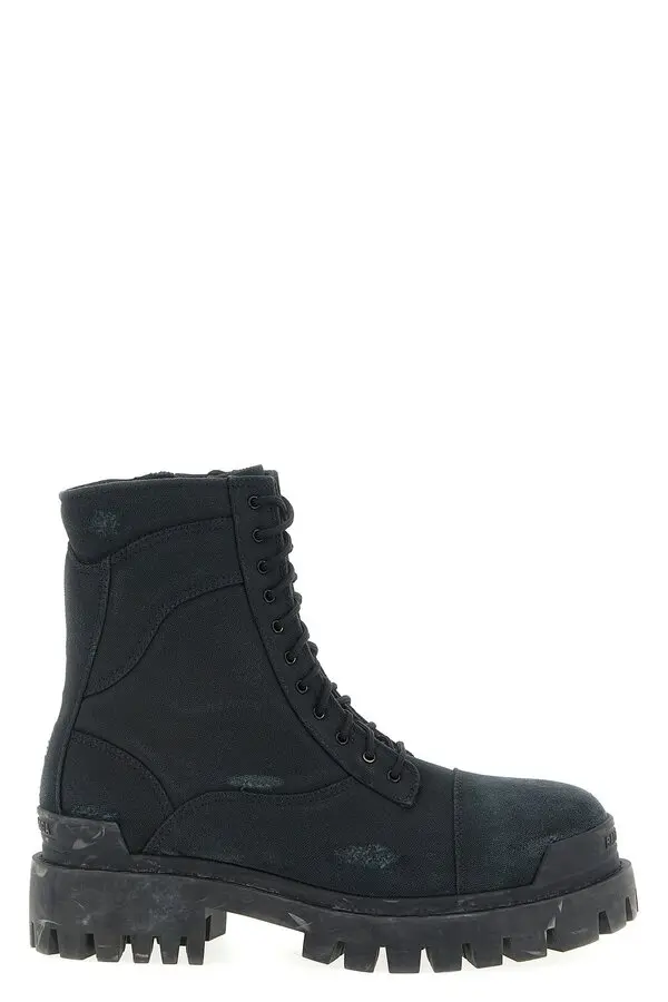 Balenciaga The 'combat Strike' Ankle Boot - Black