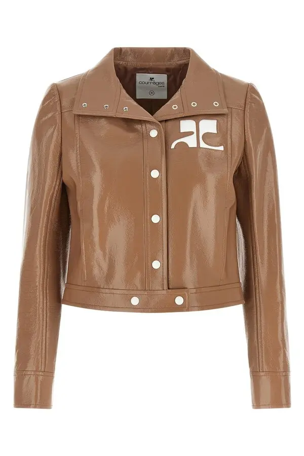 COURREGES Courrèges Glossy Vinyl-effect Cropped Jacket