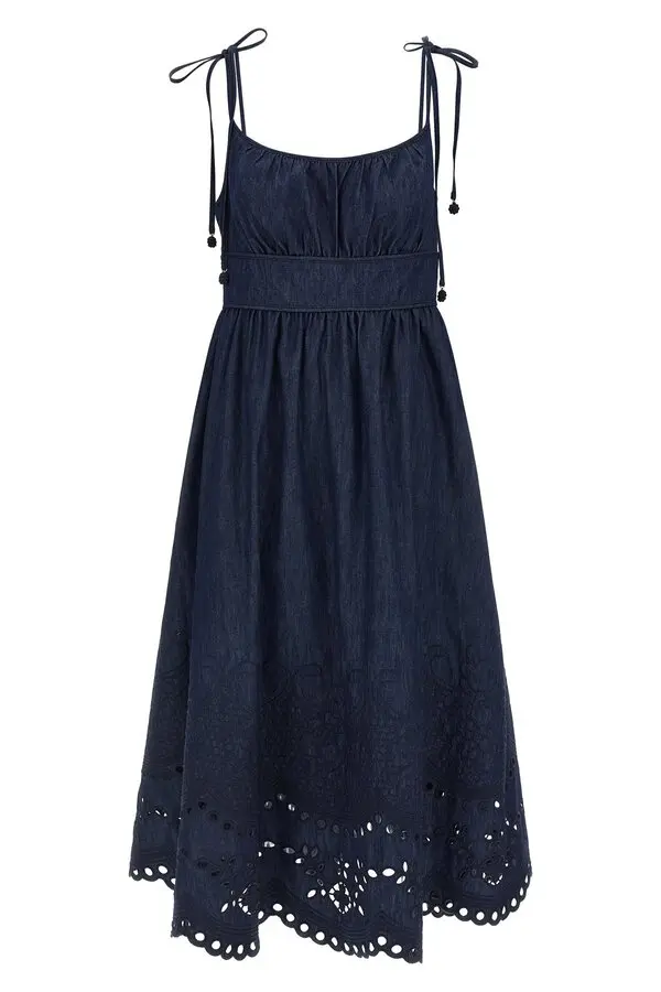 Zimmermann Midi Dress With Embroidered Hem