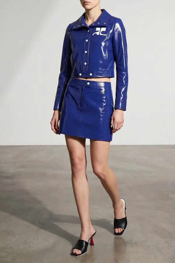 COURREGES Courrèges Mini Skirt With Signature Logo Appliqu