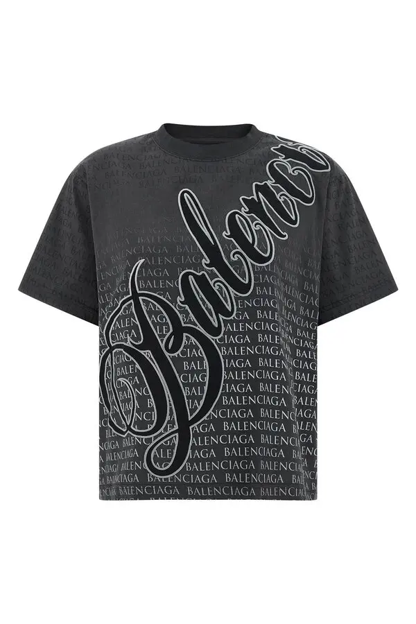 Balenciaga T-shirt With Embroidered Cursive Logo