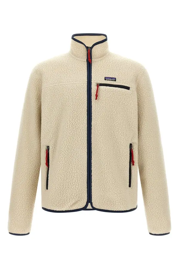 Patagonia Retro' Fleece Jacket In /blue - Beige