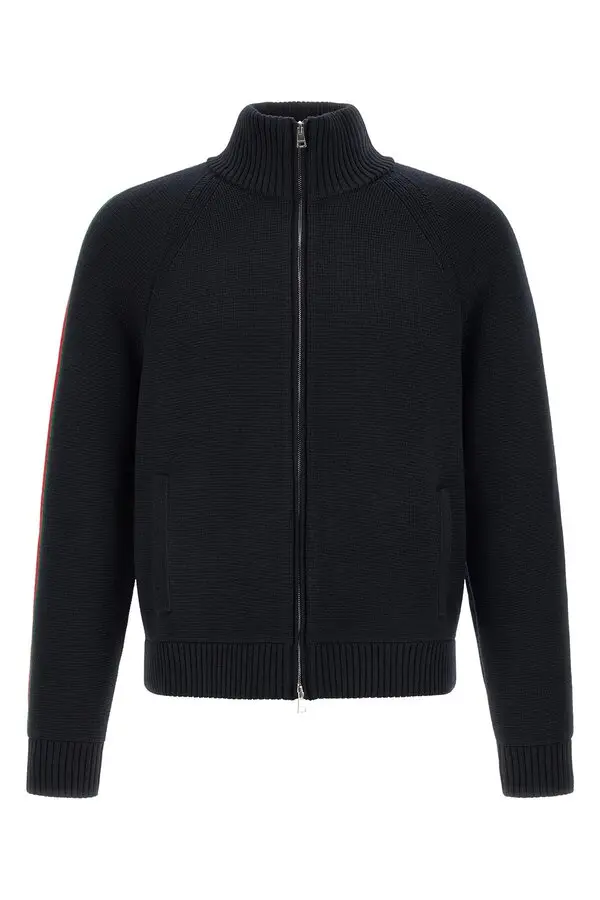 Gucci Web Stripe Knit Jacket - Blue