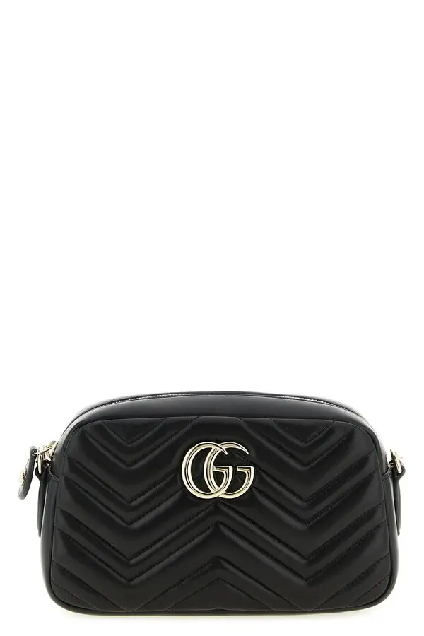Gucci Shoulder Bag With Gg Logo Detail - Black
