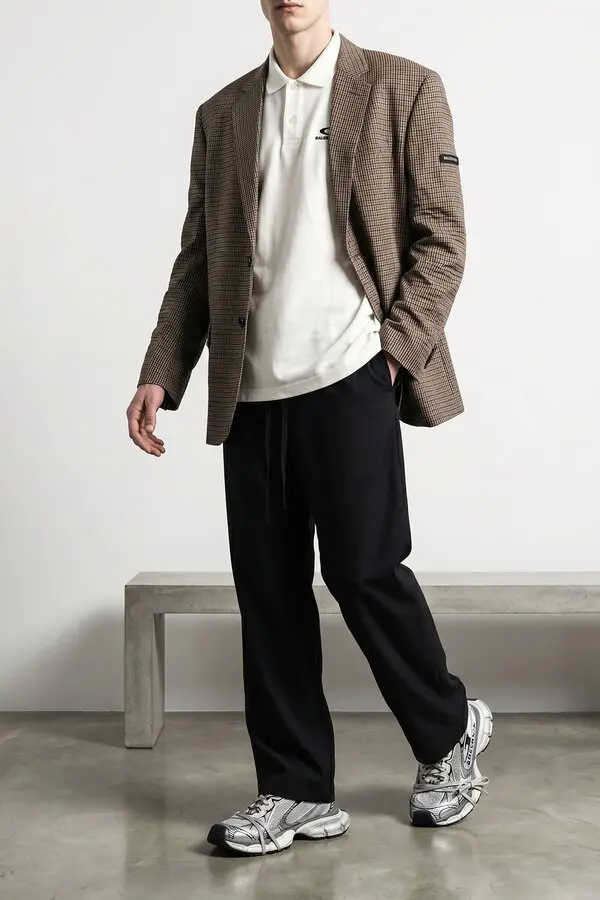 Balenciaga Single-breasted Blazer With Logo Patch