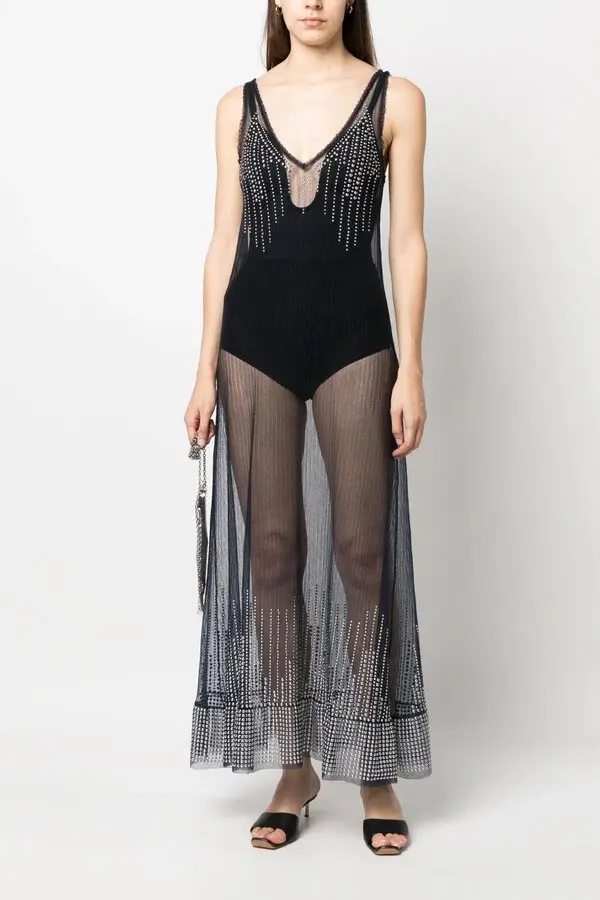 Rabanne Dress 'studded Mesh Dress