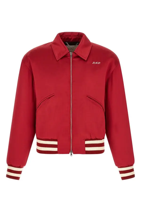 SECOND / LAYER Bomber Jacket With Graphic Embroidery