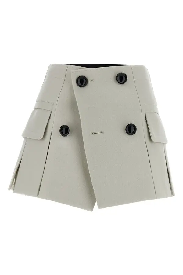 Sacai Wool Melton' Shorts - Gray