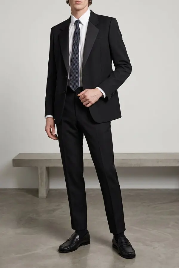 Saint Laurent Blazer With Satin Lapels