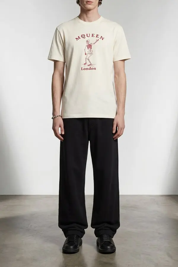 Alexander McQueen Graphic T-shirt With Skeleton Print