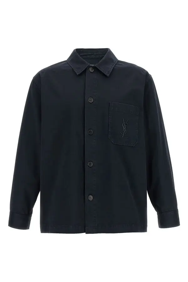 Saint Laurent Overshirt With Cassandre Embroidery