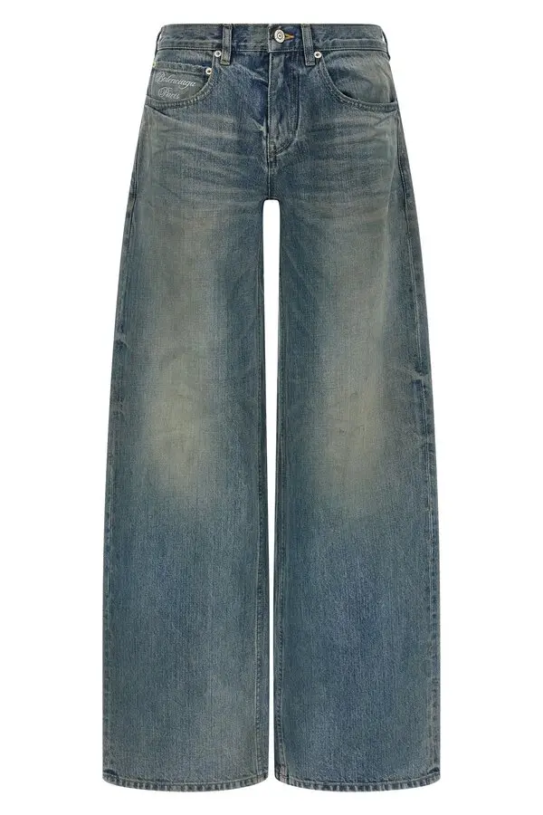 Balenciaga Baggy Jeans With Logo Embroidery