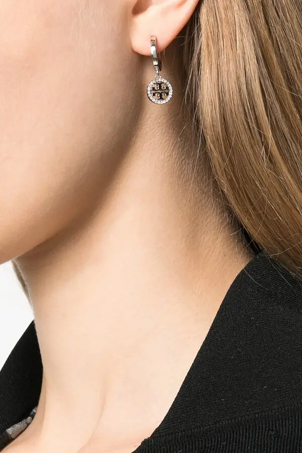 Tory Burch Miller Pavé Earrings - Silver