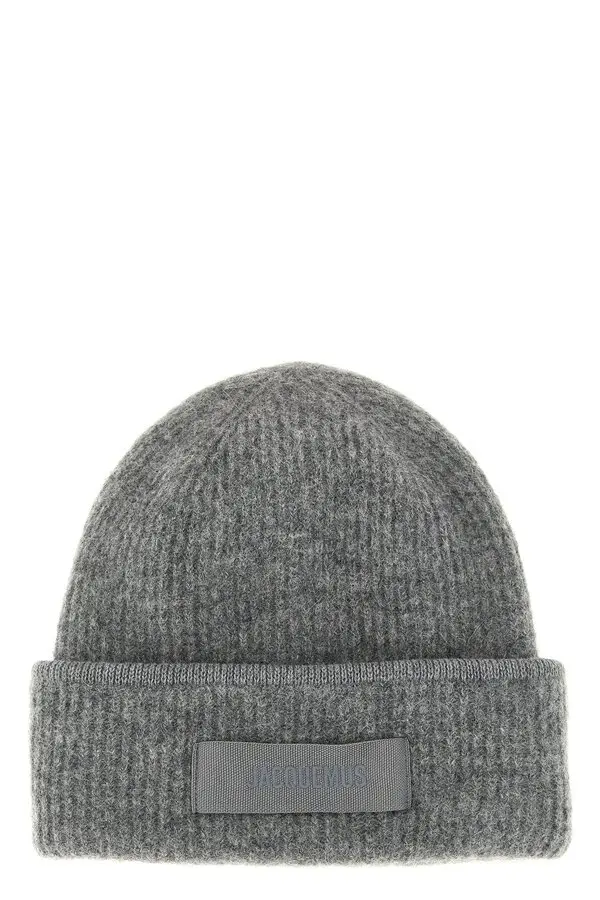 Jacquemus Le Bonnet Gros-grain Beanie - Gray