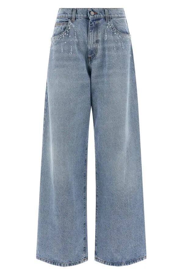 Giuseppe Di Morabito Wide-leg Jeans With Crystal Embellishments