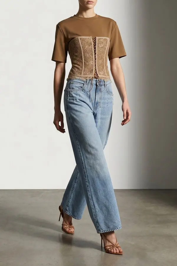 Giuseppe Di Morabito Wide-leg Jeans With Crystal Embellishments