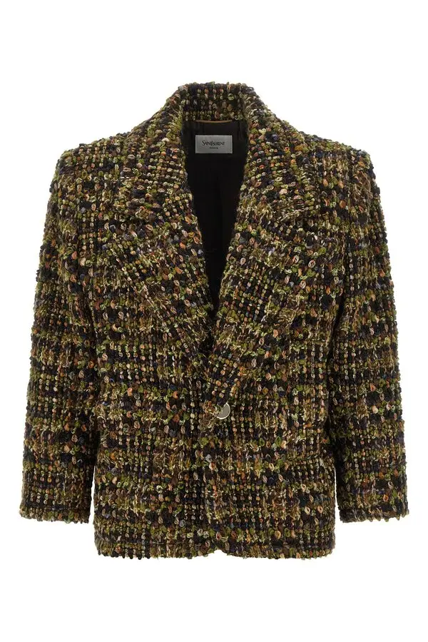 Saint Laurent Bouclé Tweed Blazer