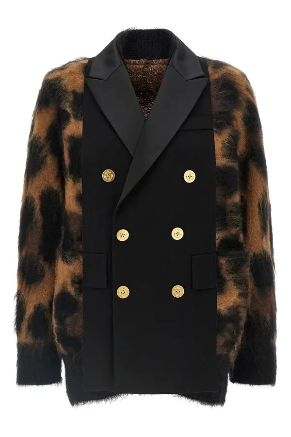 Sacai Cardigan With Double-breasted Insert