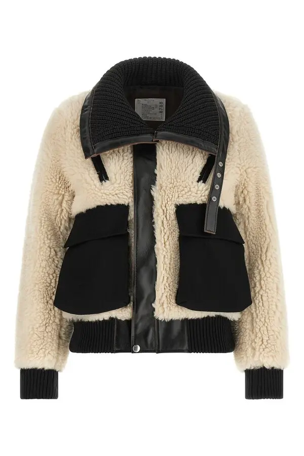 Sacai Wool-blend Shearling-effect Jacket