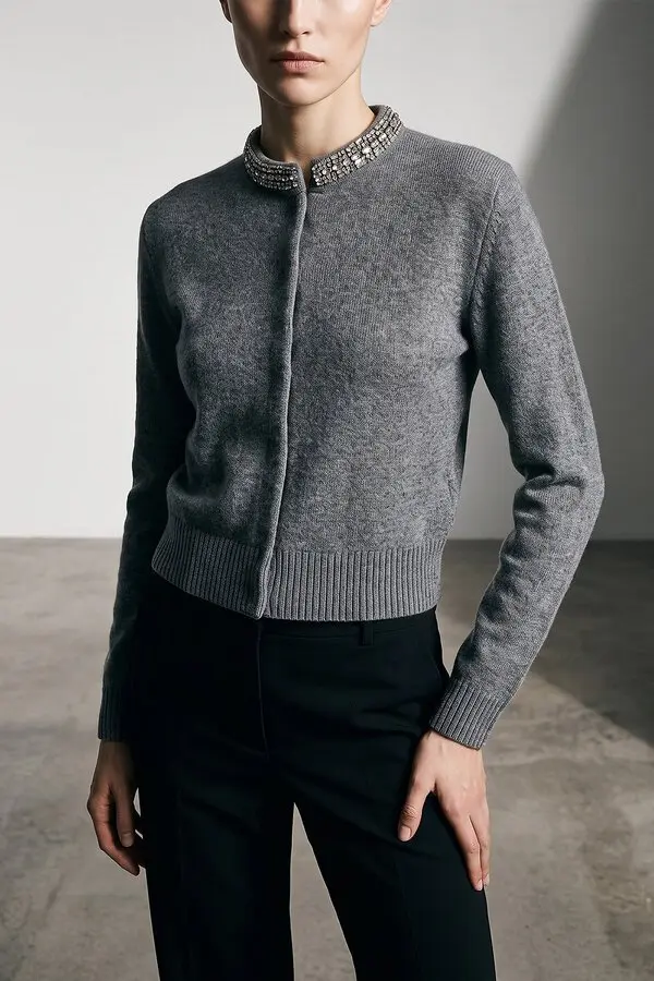 Pinko Cardigan With Jewel Collar