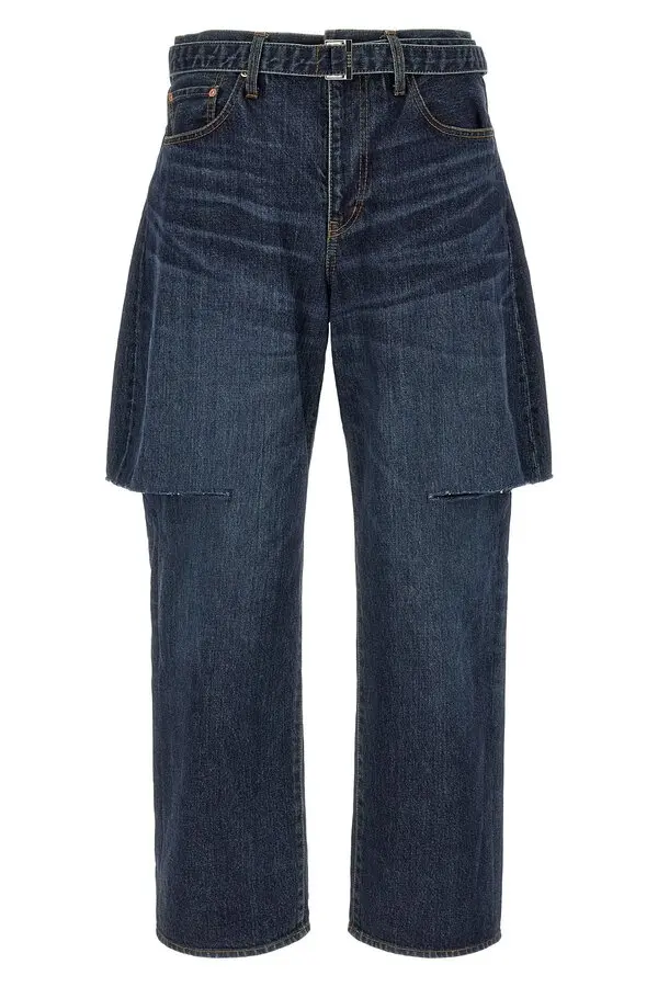 Sacai Denim Pants With Layered Detail