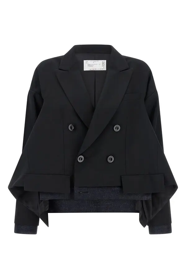 Sacai Blazer With Asymmetrical Hem