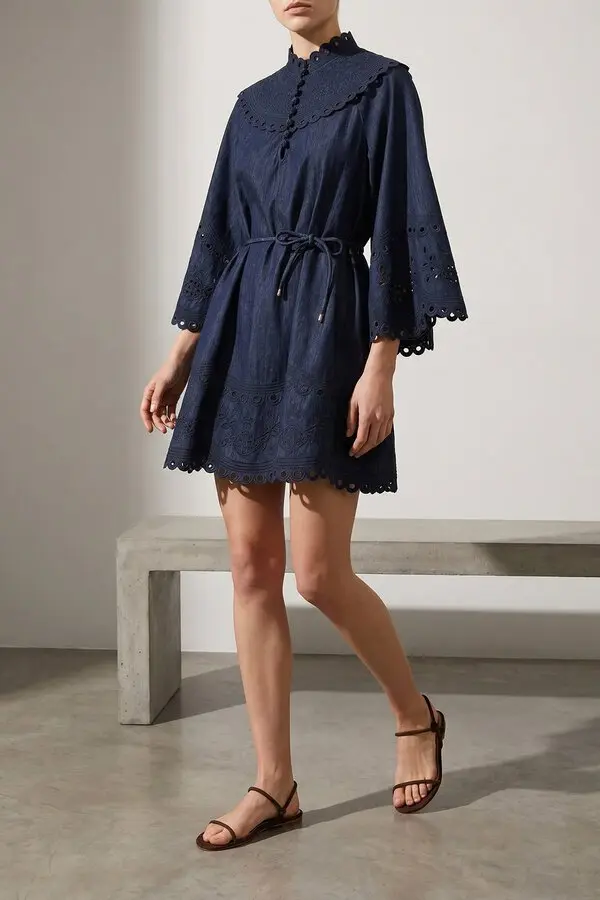 Zimmermann Mini Dress With Broderie Anglaise