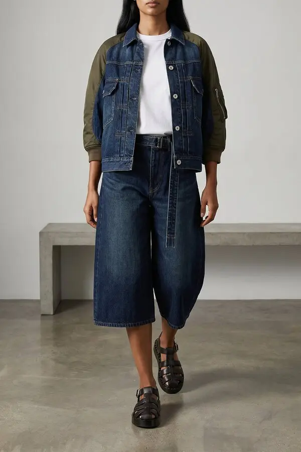 Sacai Hybrid Jacket With Spliced Denim Construction