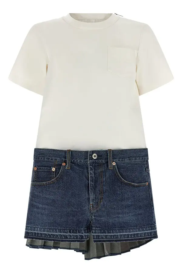 Sacai Hybrid Dress With Pleated Panels