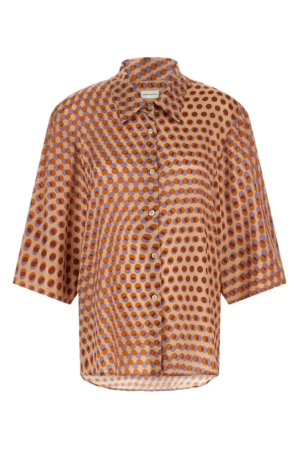 Dries Van Noten Silk Shirt With Optical Print - Multi