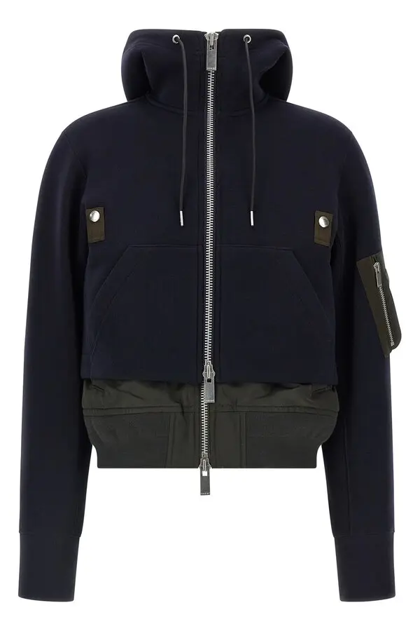 Sacai Hybrid Hoodie Silver-tone Hardware