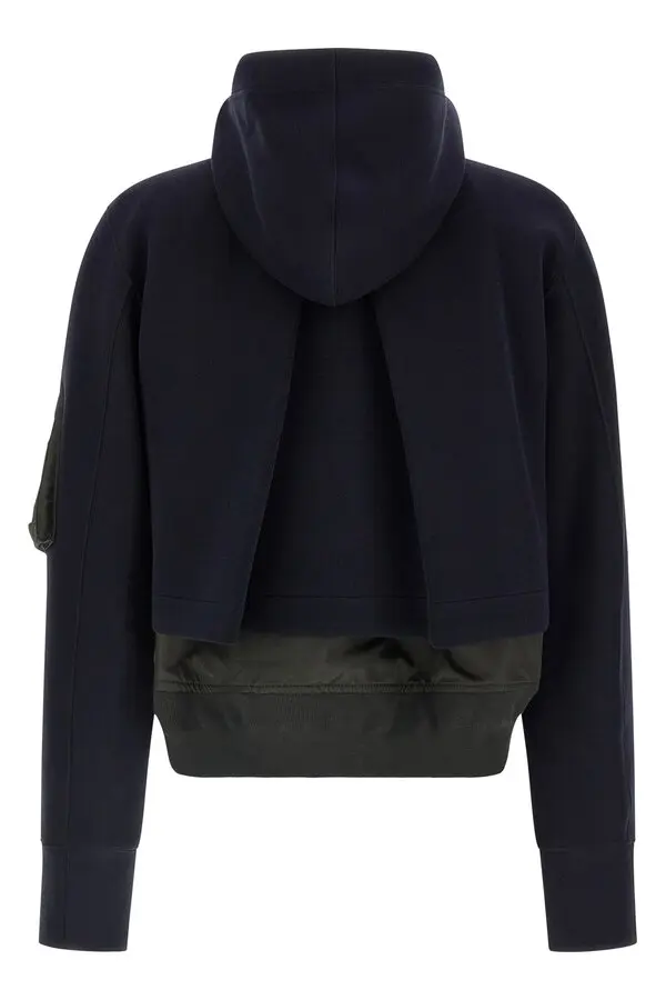 Sacai Hybrid Hoodie Silver-tone Hardware