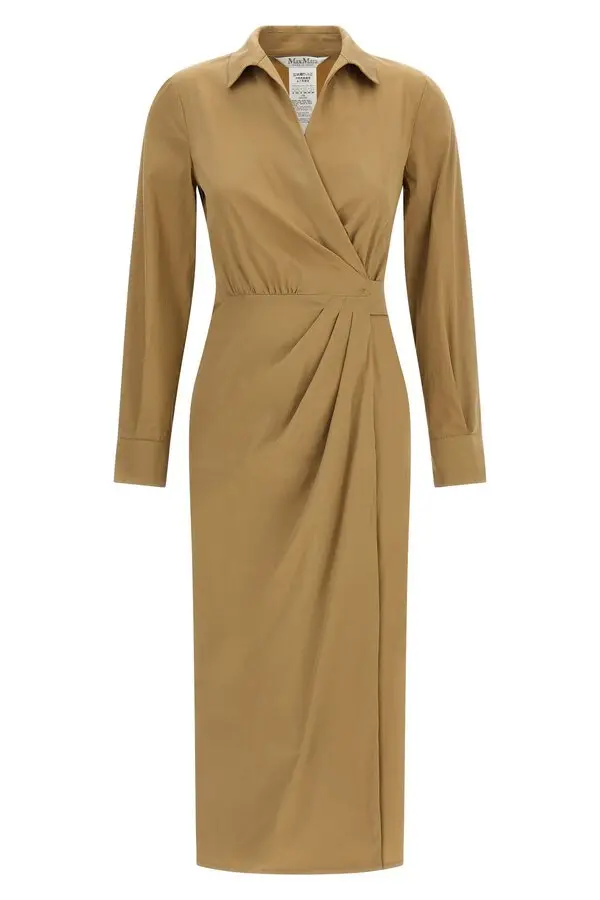 Max Mara Draped Detail Midi Dress