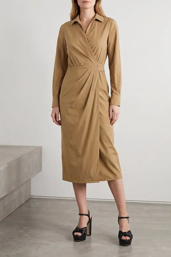 Max Mara Draped Detail Midi Dress