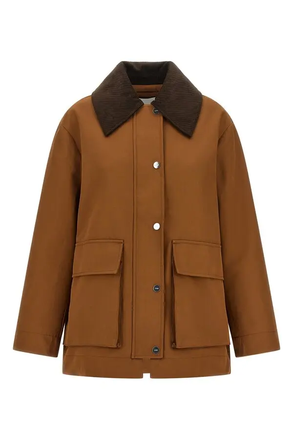 GANNI Heavy Twill Jacket - Brown