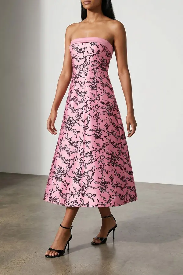 Alberta Ferretti Mikado Floreale' Dress