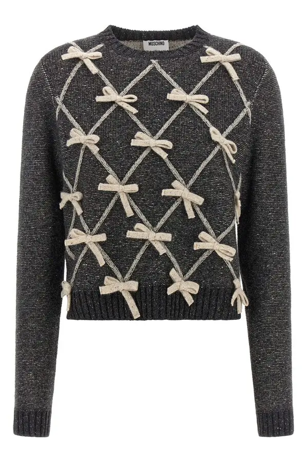 Moschino Bow Sweater - Gray