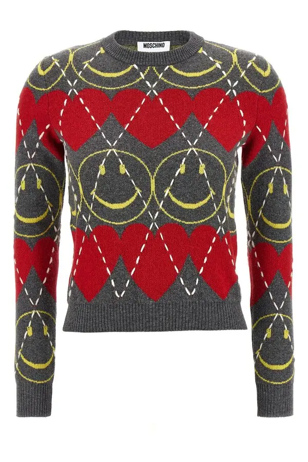 Moschino Smiley Argyle' Sweater - Multi