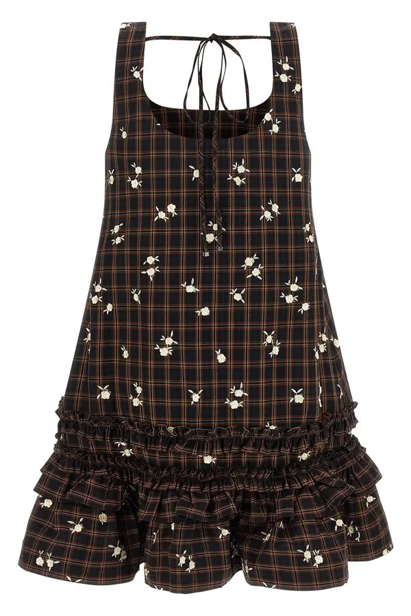 GANNI Mini Dress With Ruffled Hem