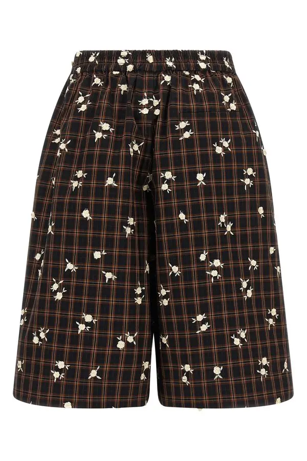 GANNI Check Flower' Bermuda Shorts