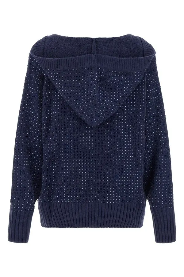 Pinko The 'seicento' Cardigan With Rhinestones And Hood