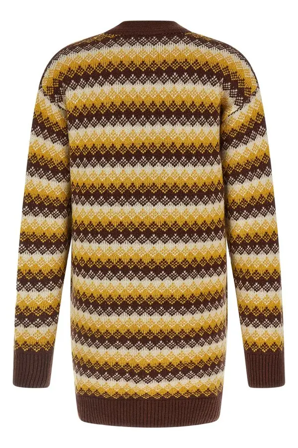 Auralee Cardigan 'cashmere Jacquard Knit Long Cardigan