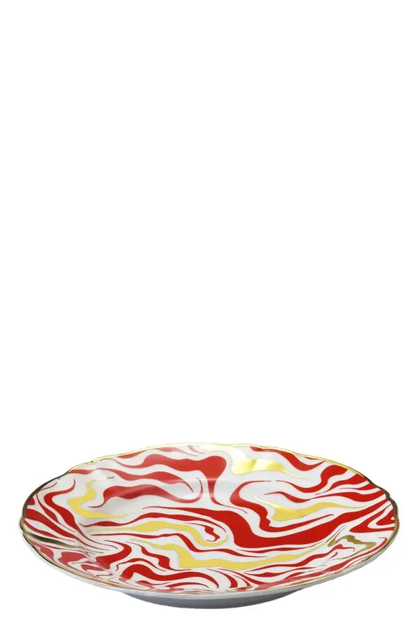 BITOSSI Porcelain Dessert Plate With Gold Detailing